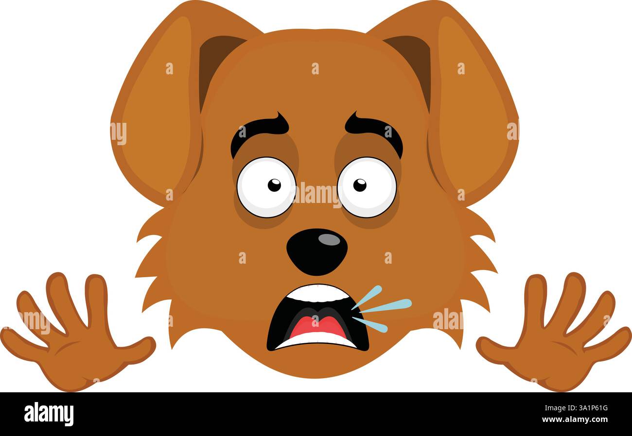 vector illustration emoji character face dog cartoon, with an ...