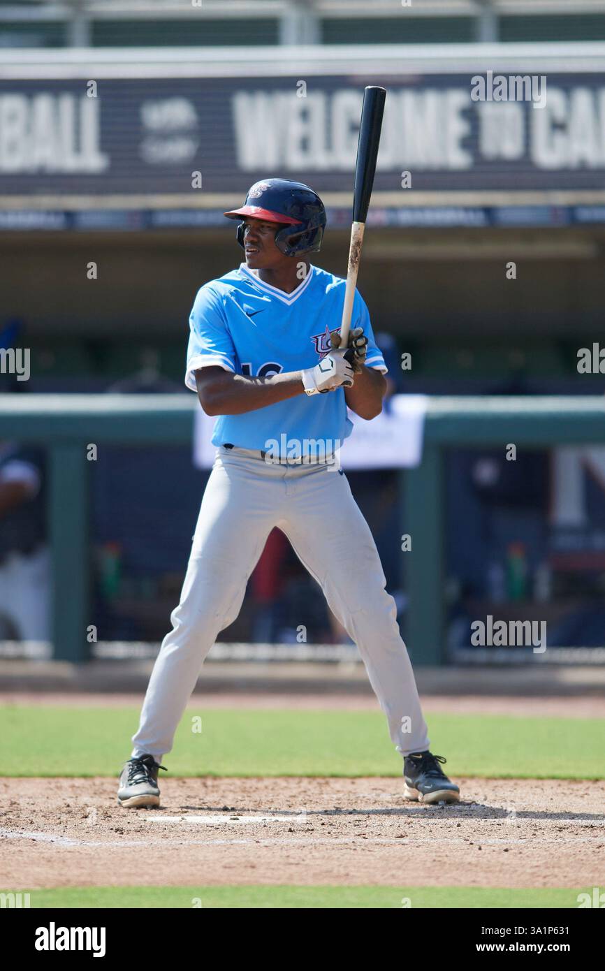Lamar Edwards (16) (Lake Helen, FL) at bat during the USA Baseball 18U ...