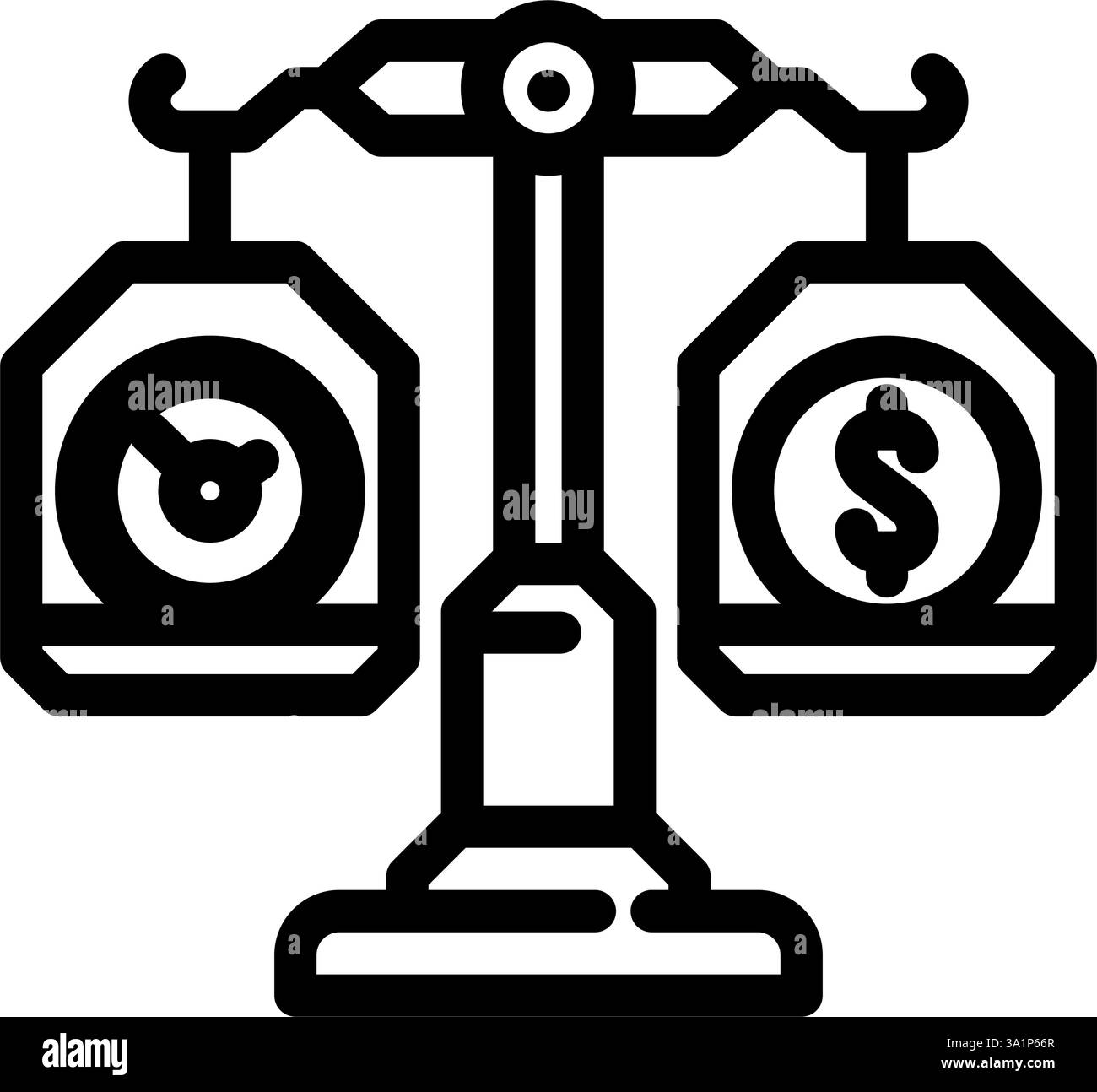 workplace balance scale hybrid work line icon vector illustration Stock ...