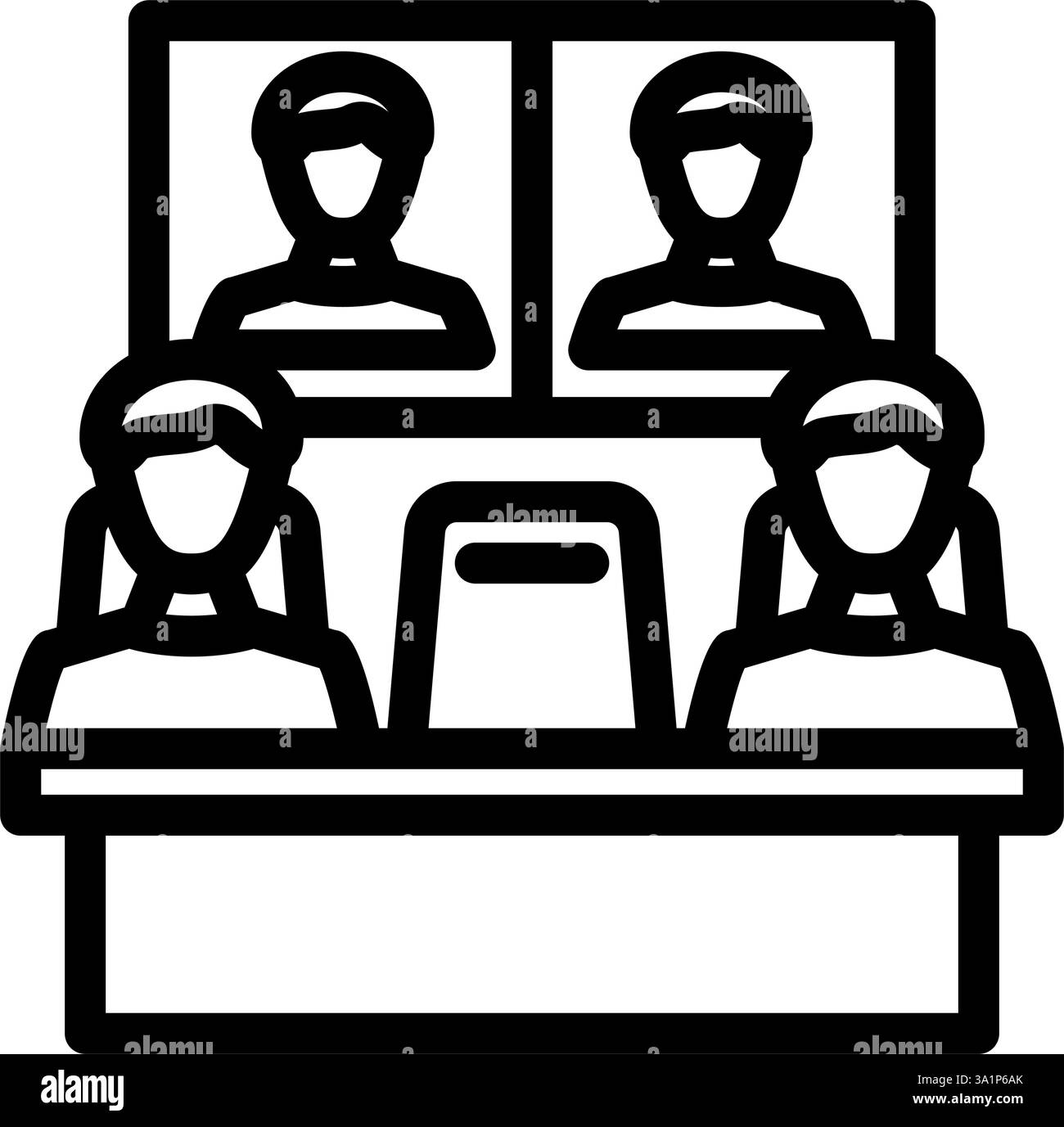 hybrid meeting room setup line icon vector illustration Stock Vector ...