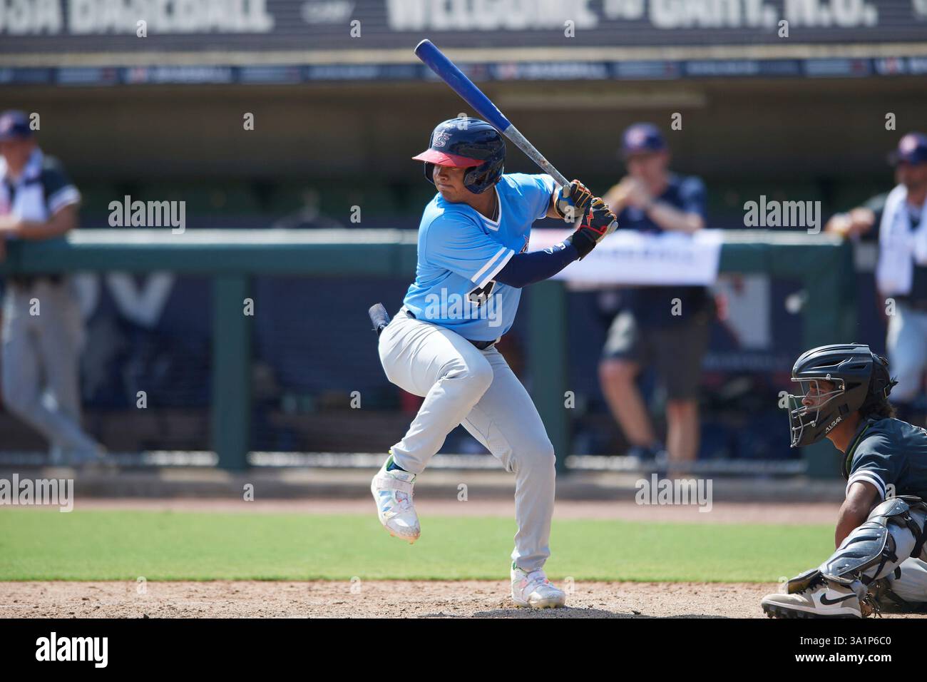 Kayson Cunningham (4) (San Antonio, TX) at bat during the USA Baseball ...
