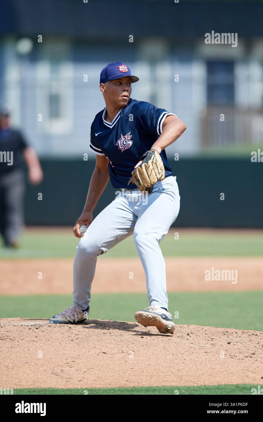 Myles Upchurch (5) (Hyattsville, MD) delivers a pitch during the USA ...