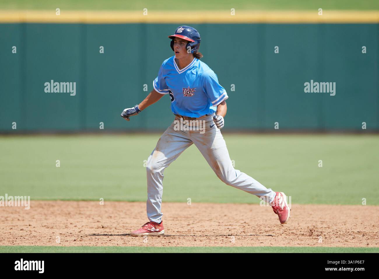 Billy Carlson (15) (Corona, CA) leads off second base during the USA ...