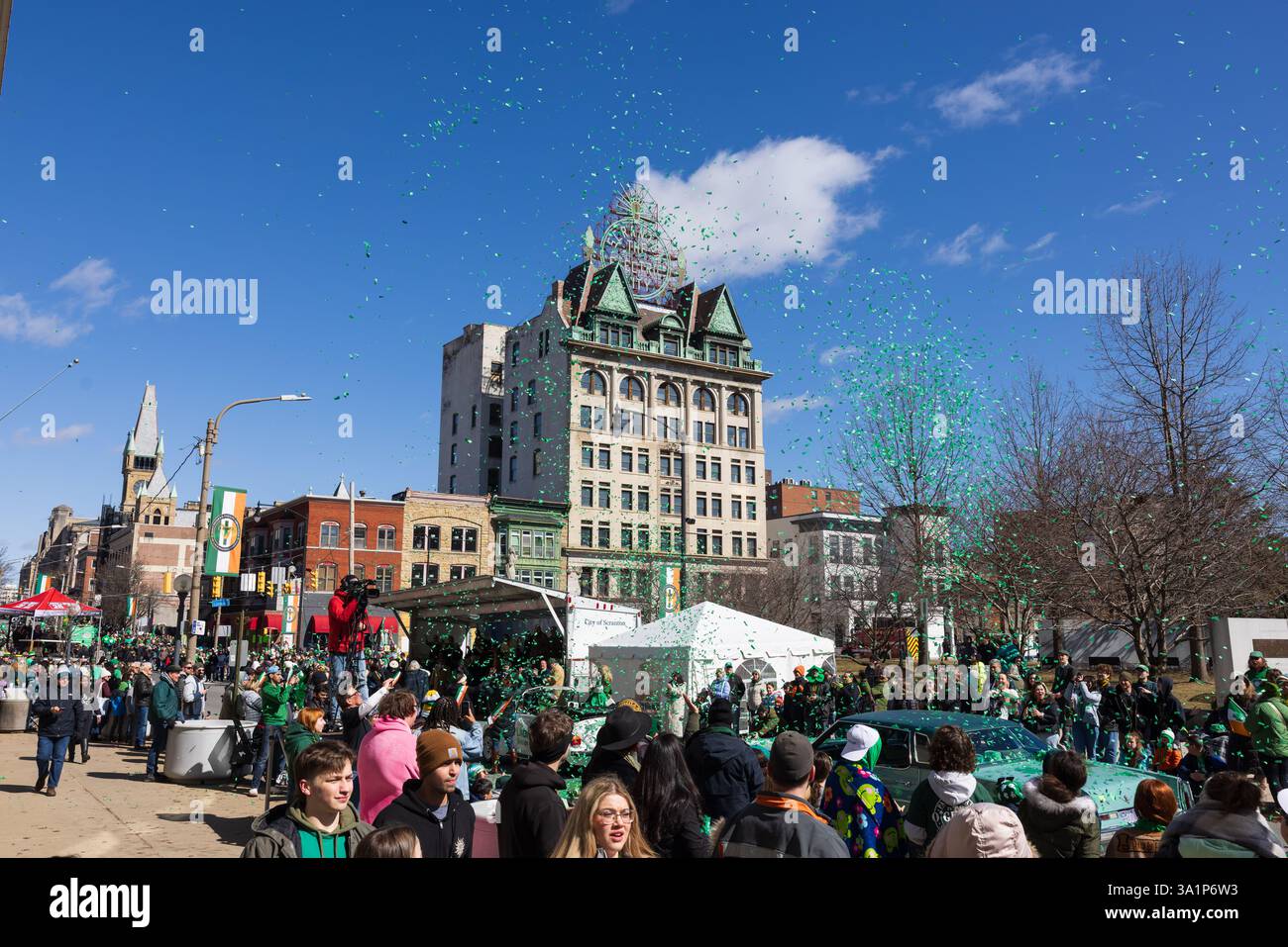 Scranton, PA - March 8, 2025 : People enjoying the St. Patrick's Parade ...