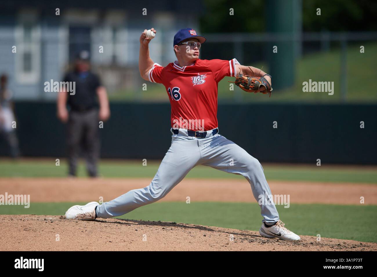 Ethan Porter (16) (Costa Mesa, CA) delivers a pitch during the USA ...