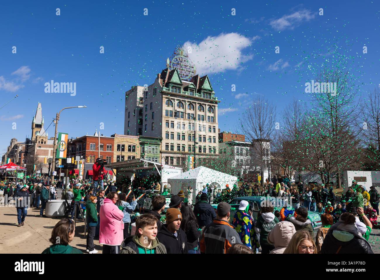 Scranton, PA - March 8, 2025 : People enjoying the St. Patrick's Parade ...