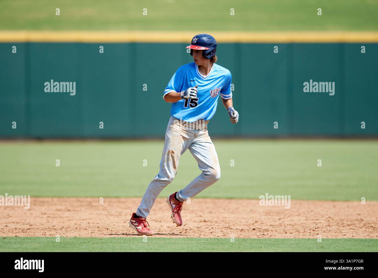 Billy Carlson (15) (Corona, CA) leads off second base during the USA ...
