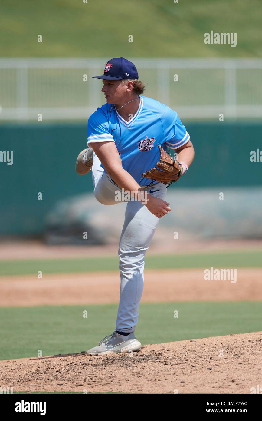 Vaughn Neckar (24) (Murrieta, CA) delivers a pitch during the USA ...