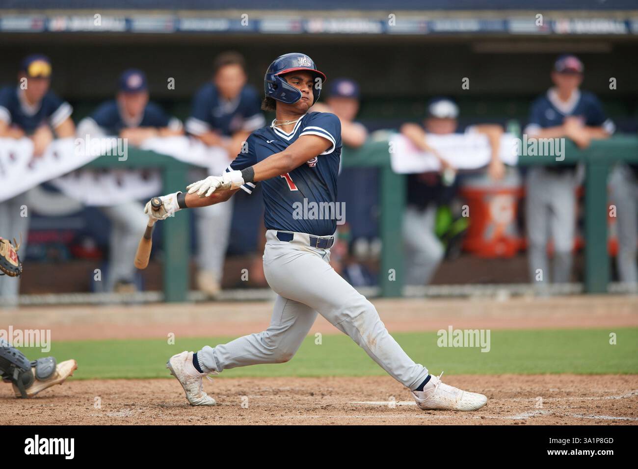 Dean Moss (1) (Antherton, CA) follows through on a swing during the USA ...