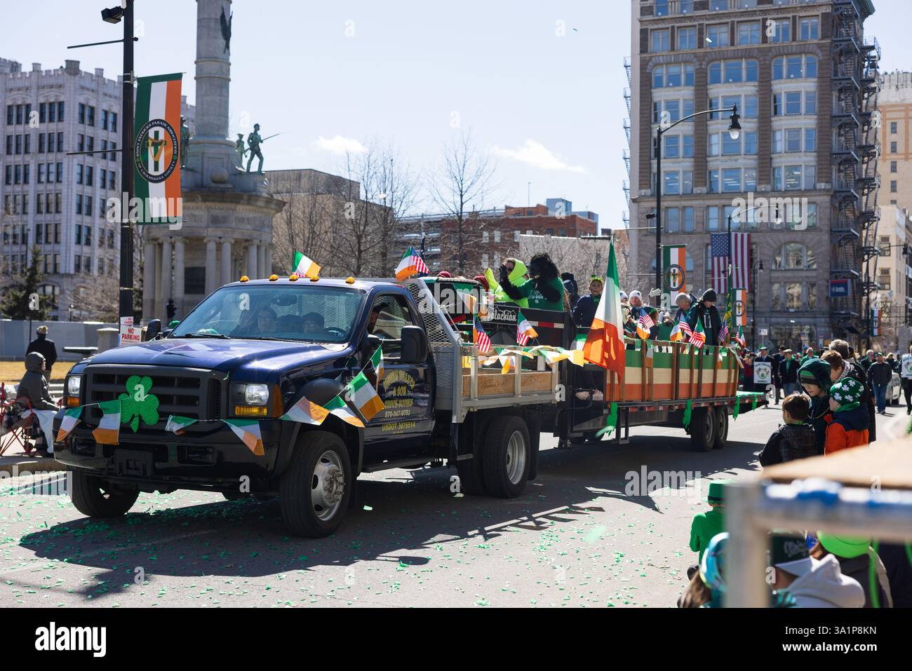 Scranton, PA - March 8, 2025 : People enjoying the St. Patrick's Parade ...