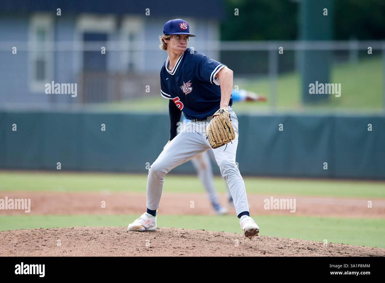 Landon Harmon (15) (New Albany, MS) delivers a pitch during the USA ...