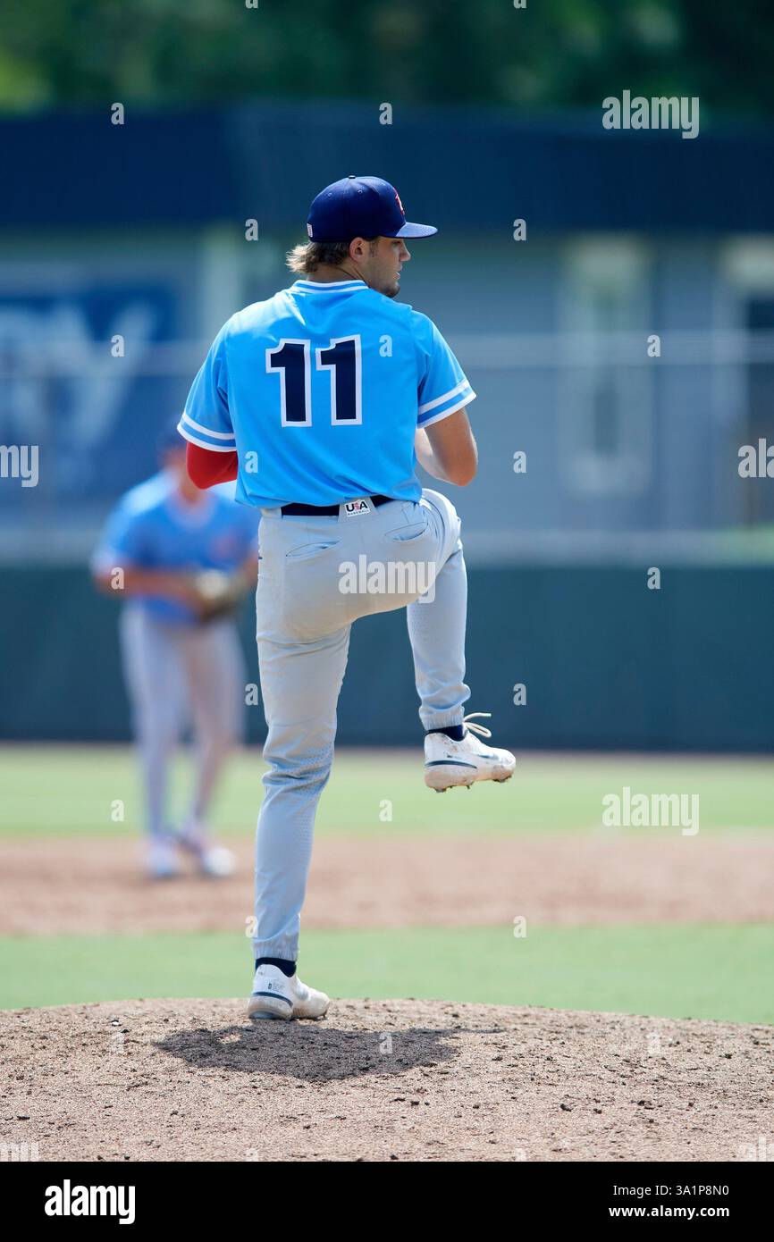 Connor Essenburg (11) (Manhattan, IL) delivers a pitch during the USA ...