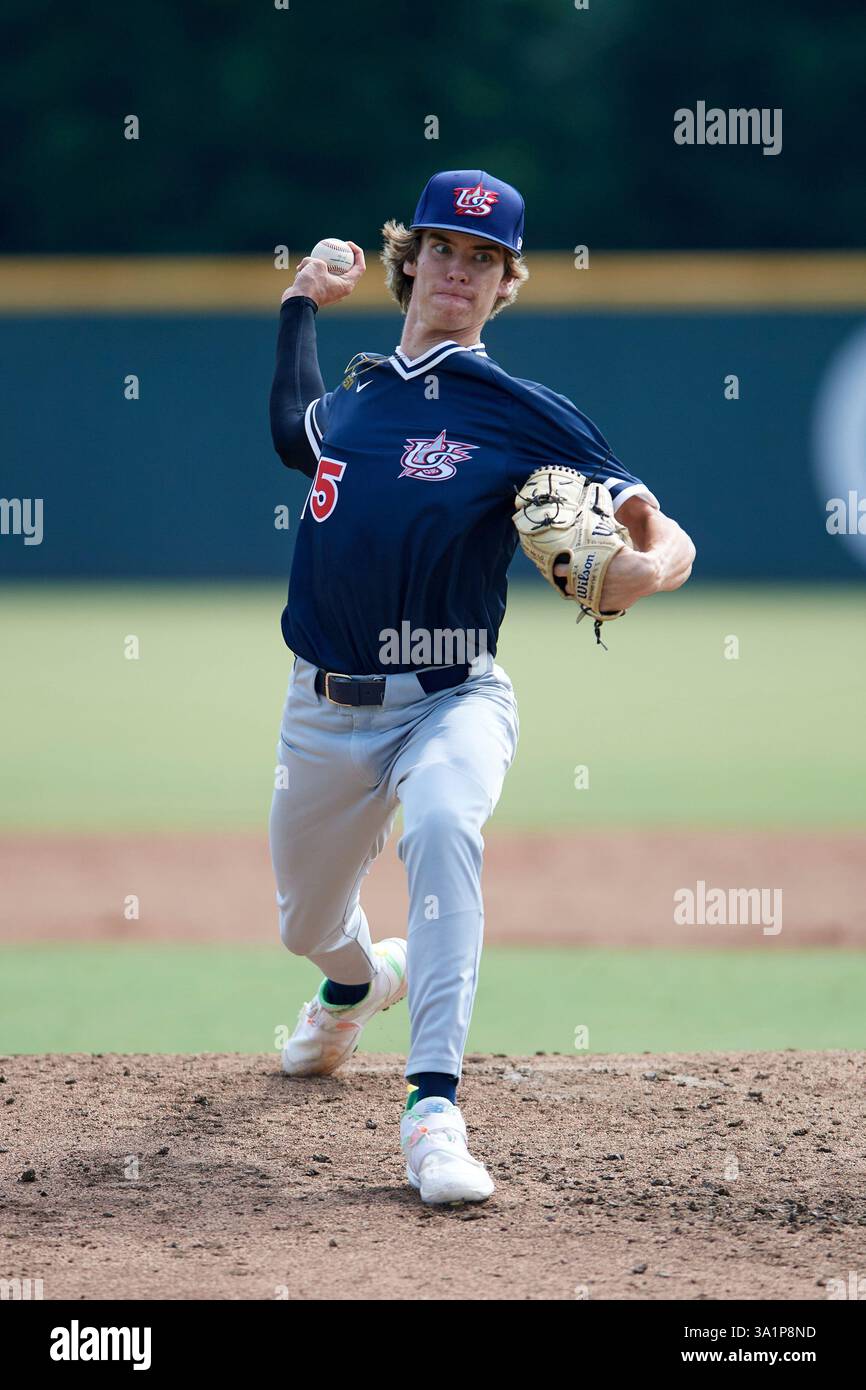 Landon Harmon (15) (New Albany, MS) delivers a pitch during the USA ...