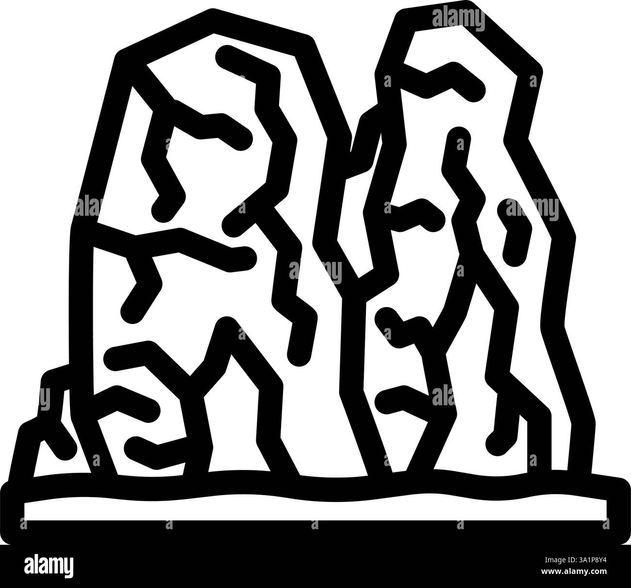 splitting rock fracture line icon vector illustration Stock Vector ...