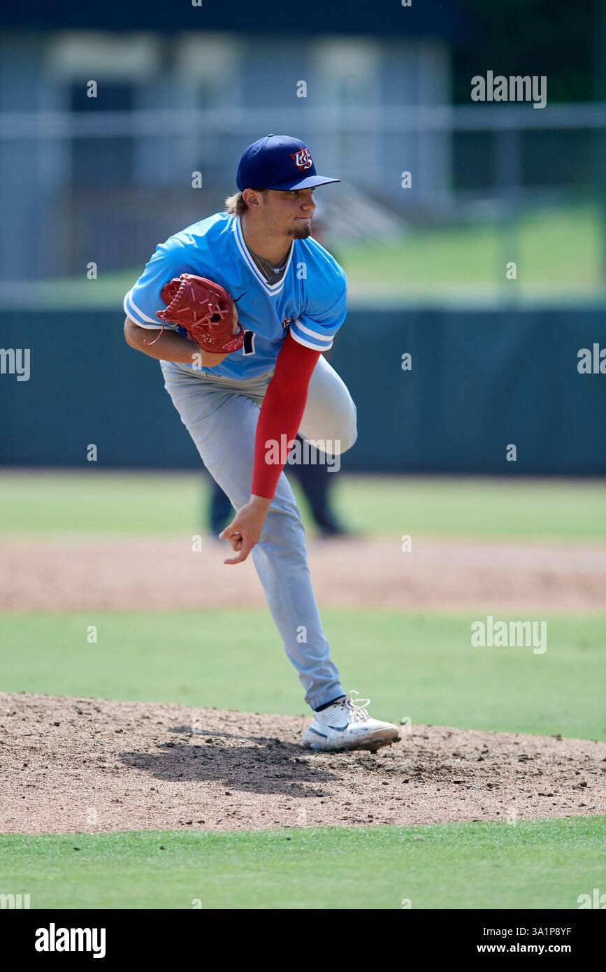 Connor Essenburg (11) (Manhattan, IL) delivers a pitch during the USA ...
