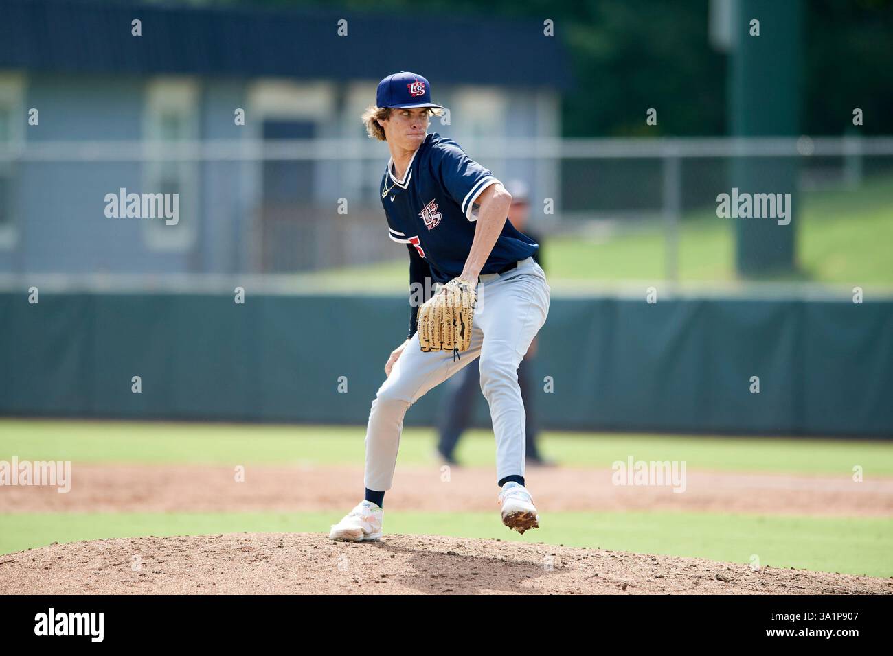 Landon Harmon (15) (New Albany, MS) delivers a pitch during the USA ...