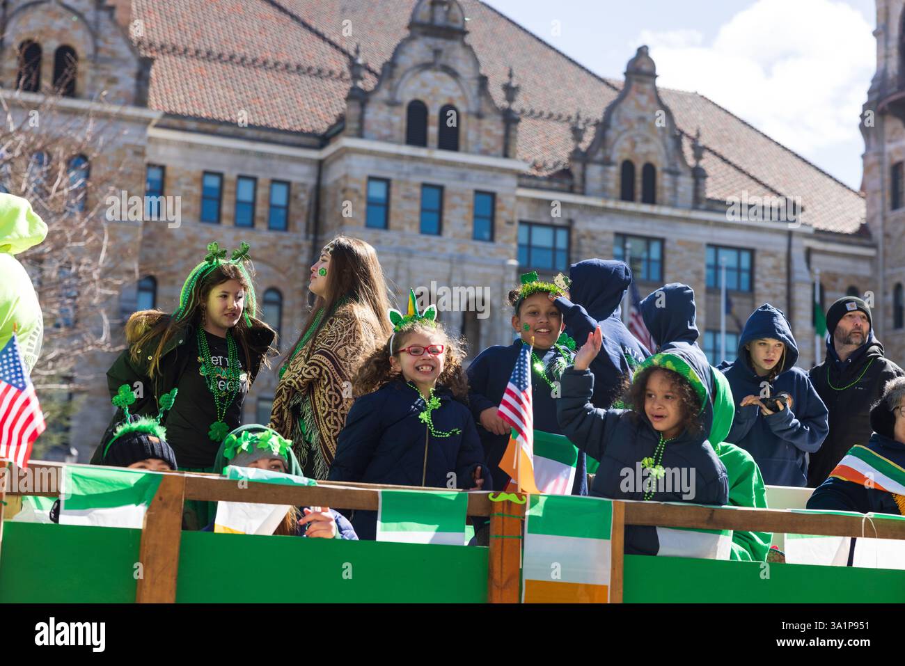 Scranton, PA - March 8, 2025 : People enjoying the St. Patrick's Parade ...