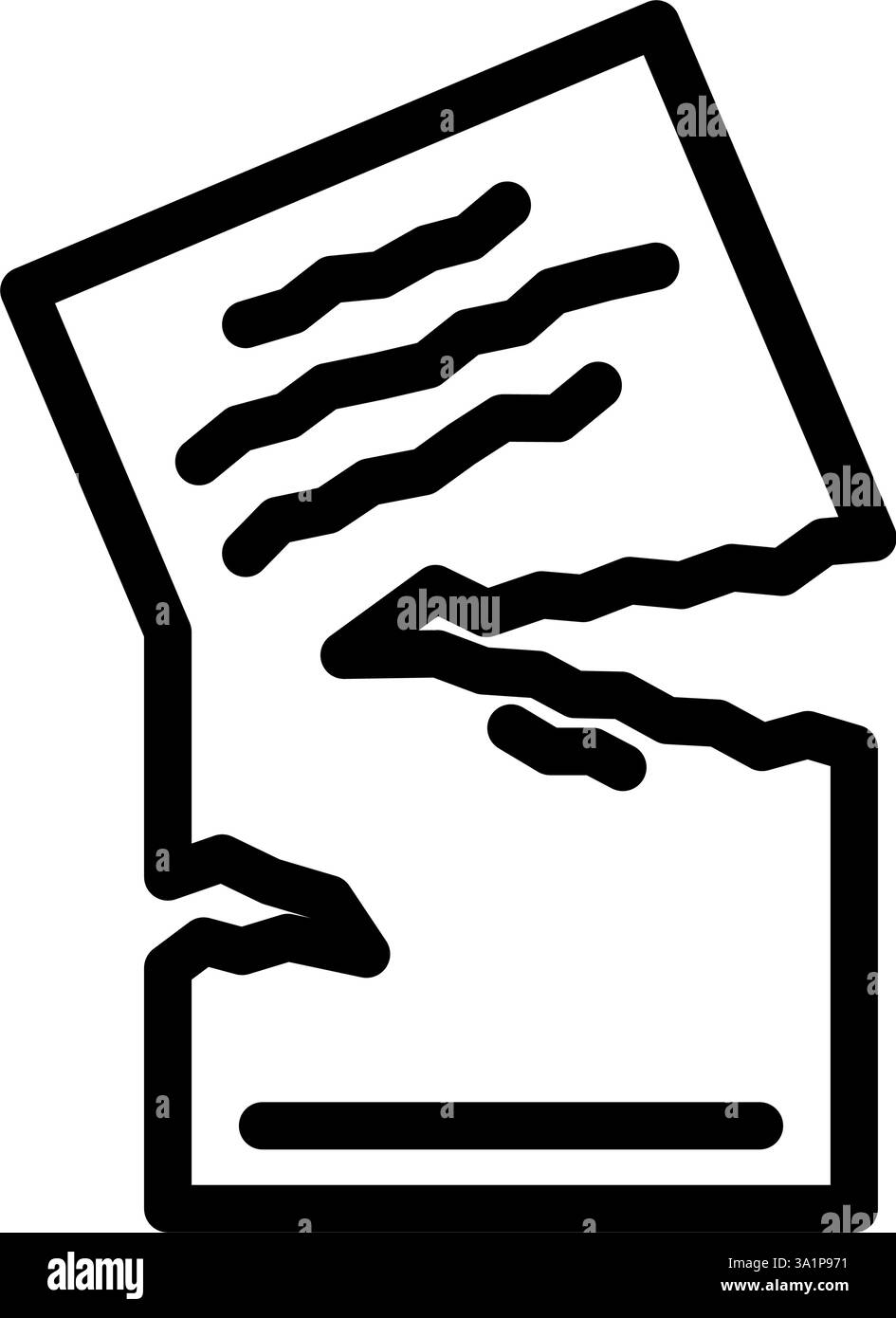 torn paper fracture line icon vector illustration Stock Vector Image ...