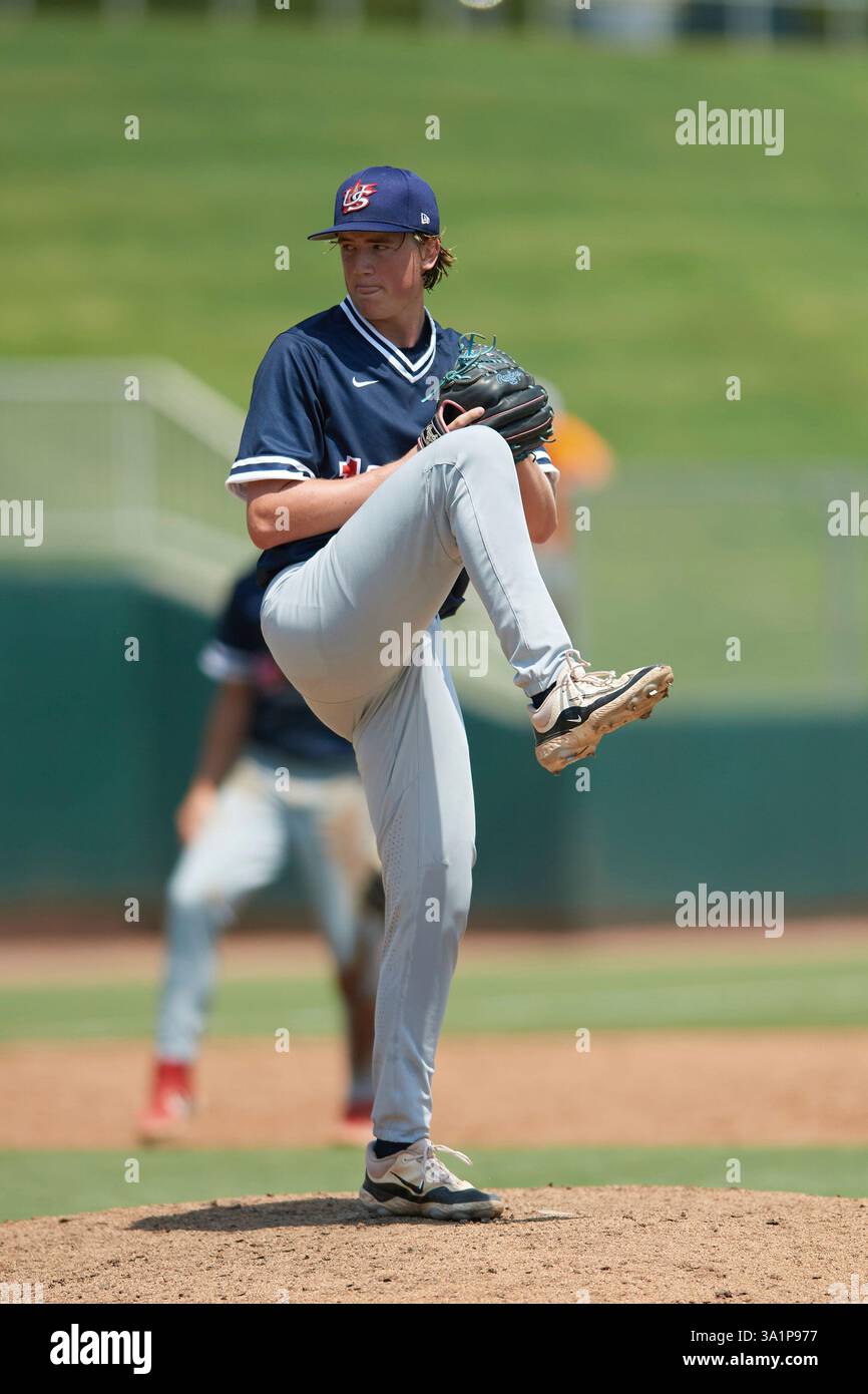 Aiden Stillman (12) (Winter Park, FL) delivers a pitch during the USA ...