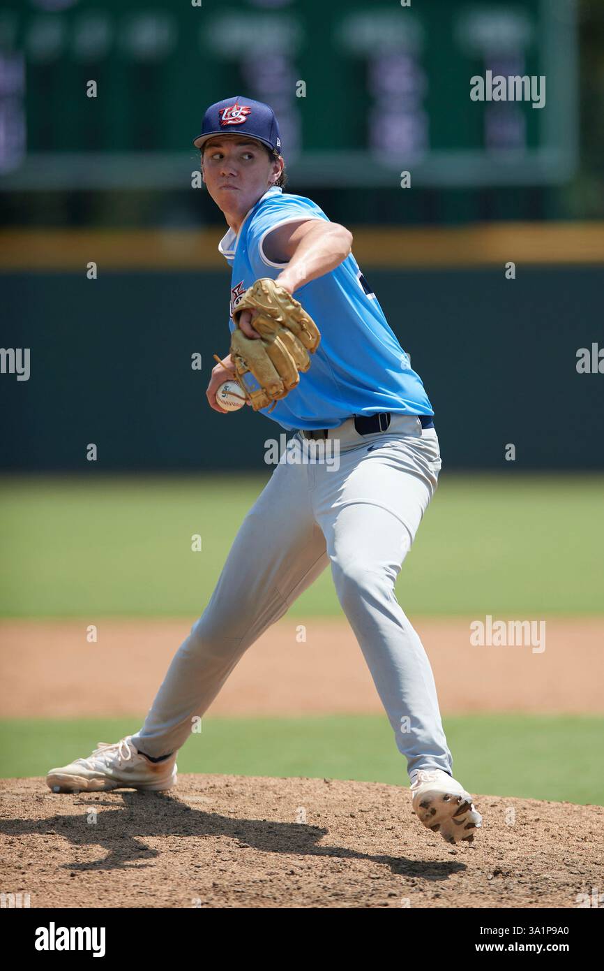 Caleb Barnett (23) (Mountain Brook, AL) delivers a pitch during the USA ...