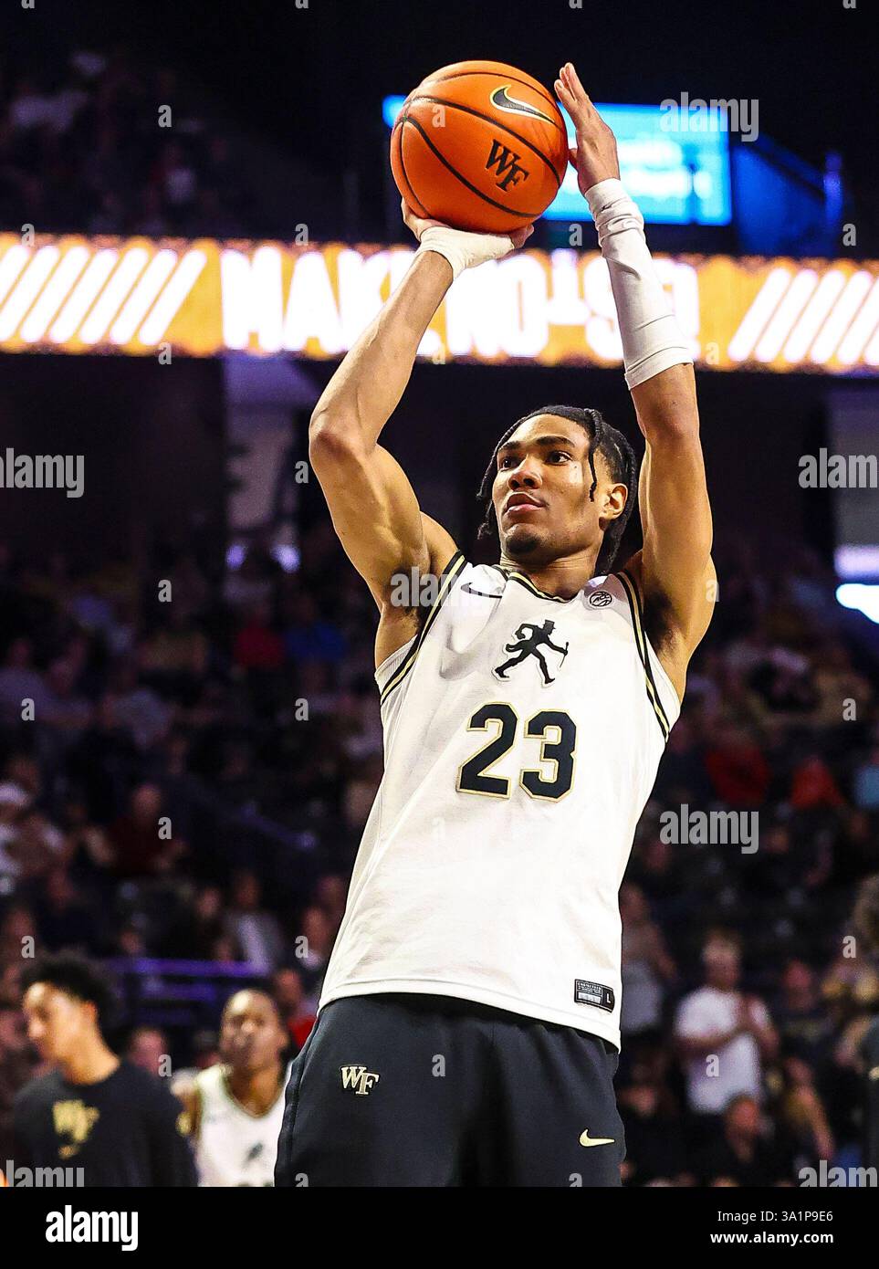 March 8, 2025: Wake Forest guard Hunter Sallis (23) shoots the ball ...