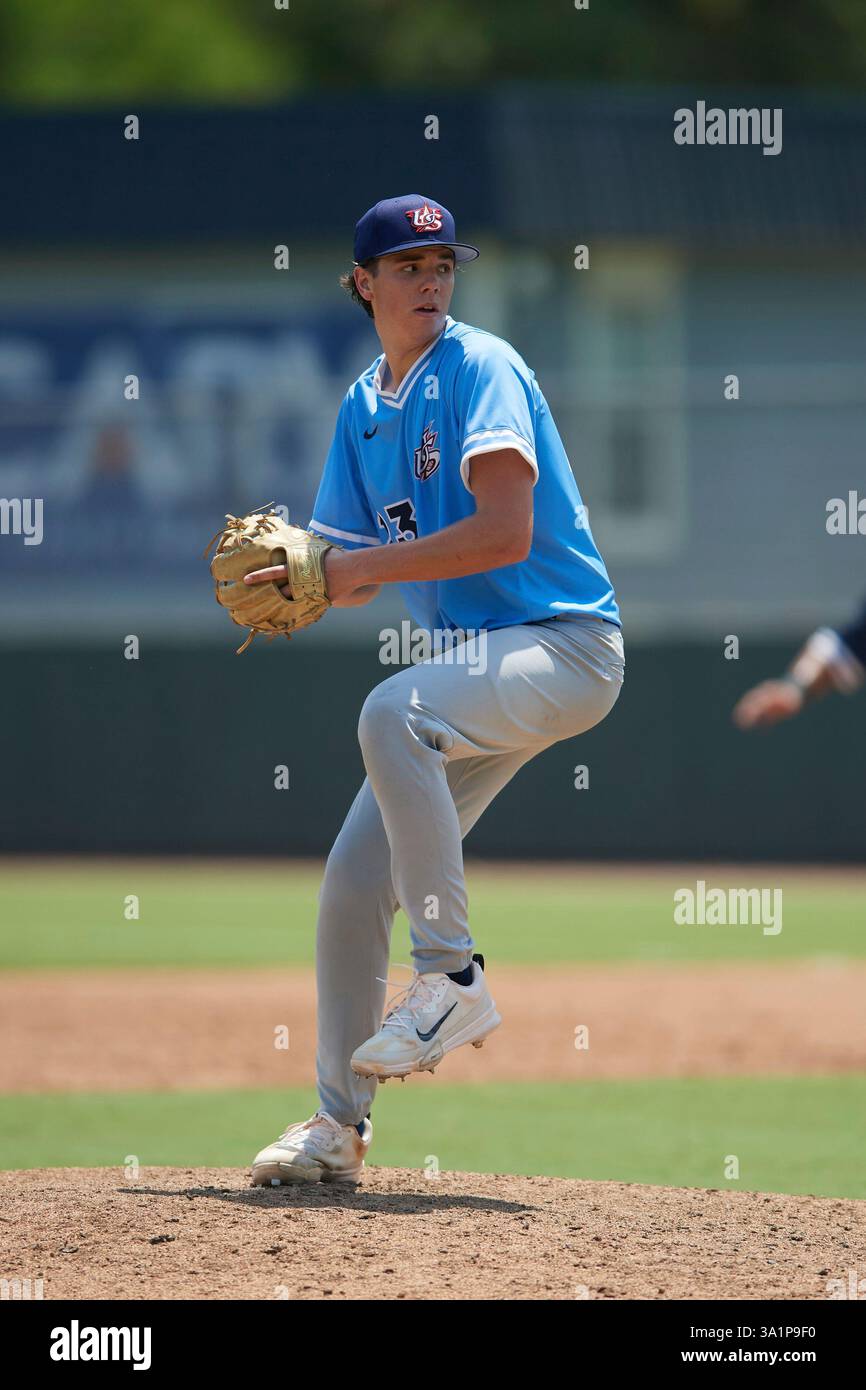 Caleb Barnett (23) (Mountain Brook, AL) delivers a pitch during the USA ...
