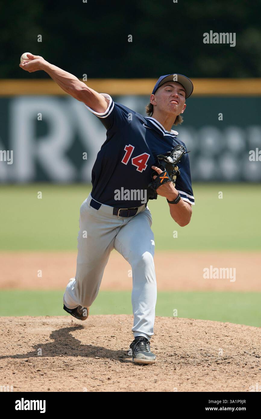 Seth Hernandez (14) (Chino, CA) delivers a pitch during the USA ...