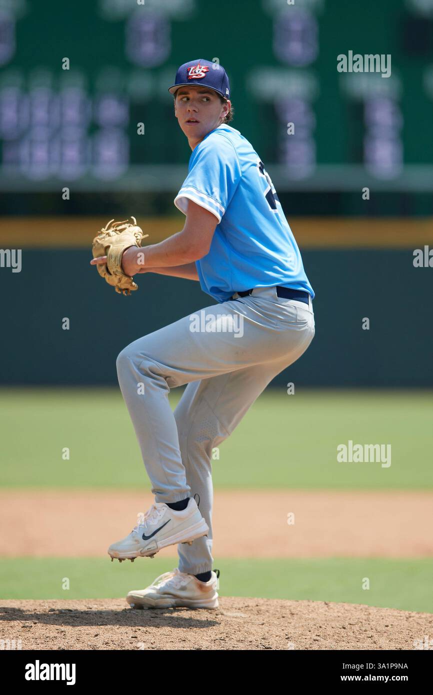 Caleb Barnett (23) (Mountain Brook, AL) delivers a pitch during the USA ...