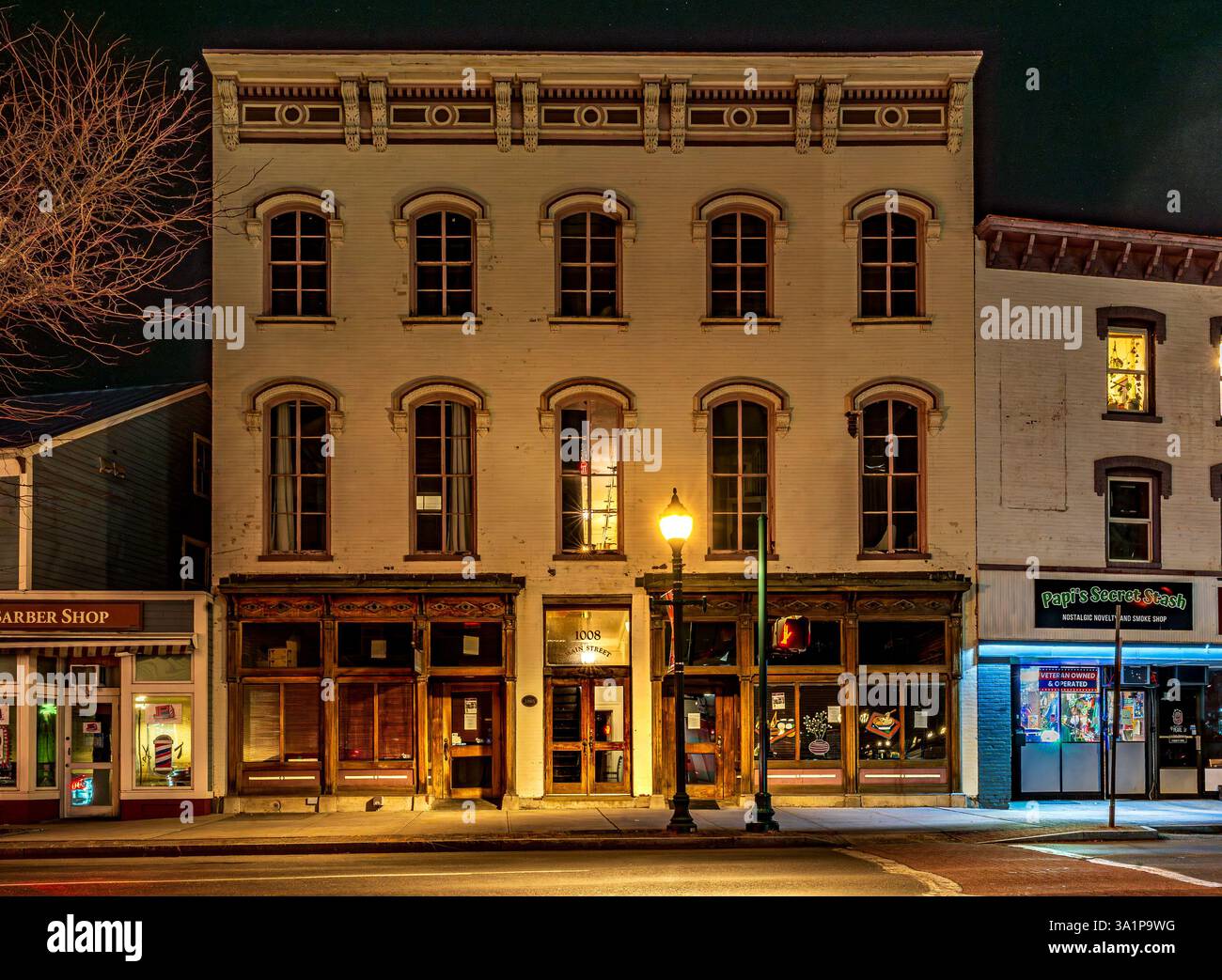 Peekskill, NY - US - Mar 7, 2025 Historic three-story brick building on ...