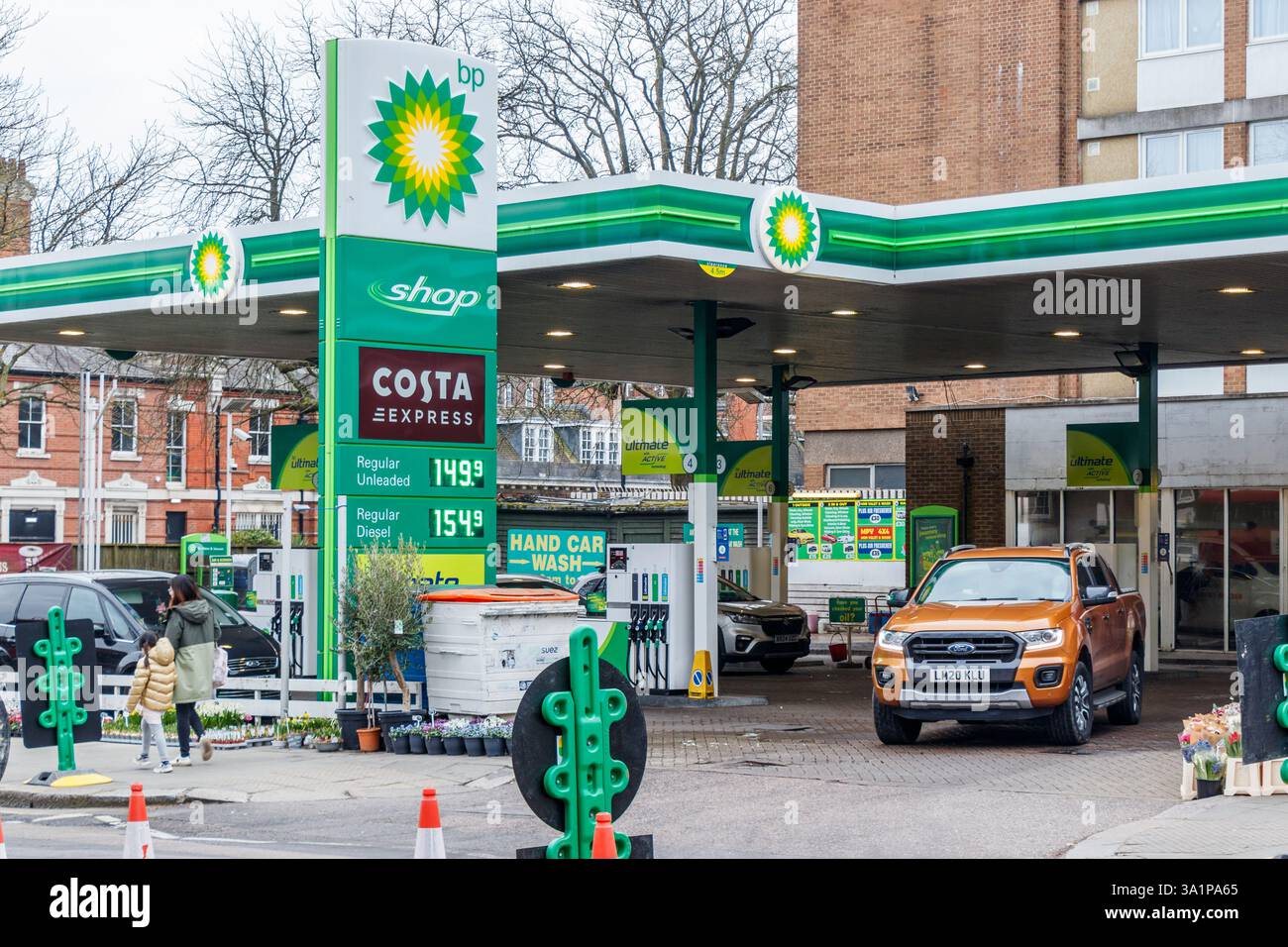 BP petrol station on Haverstock Hill, Hamstead, London, UK Stock Photo ...