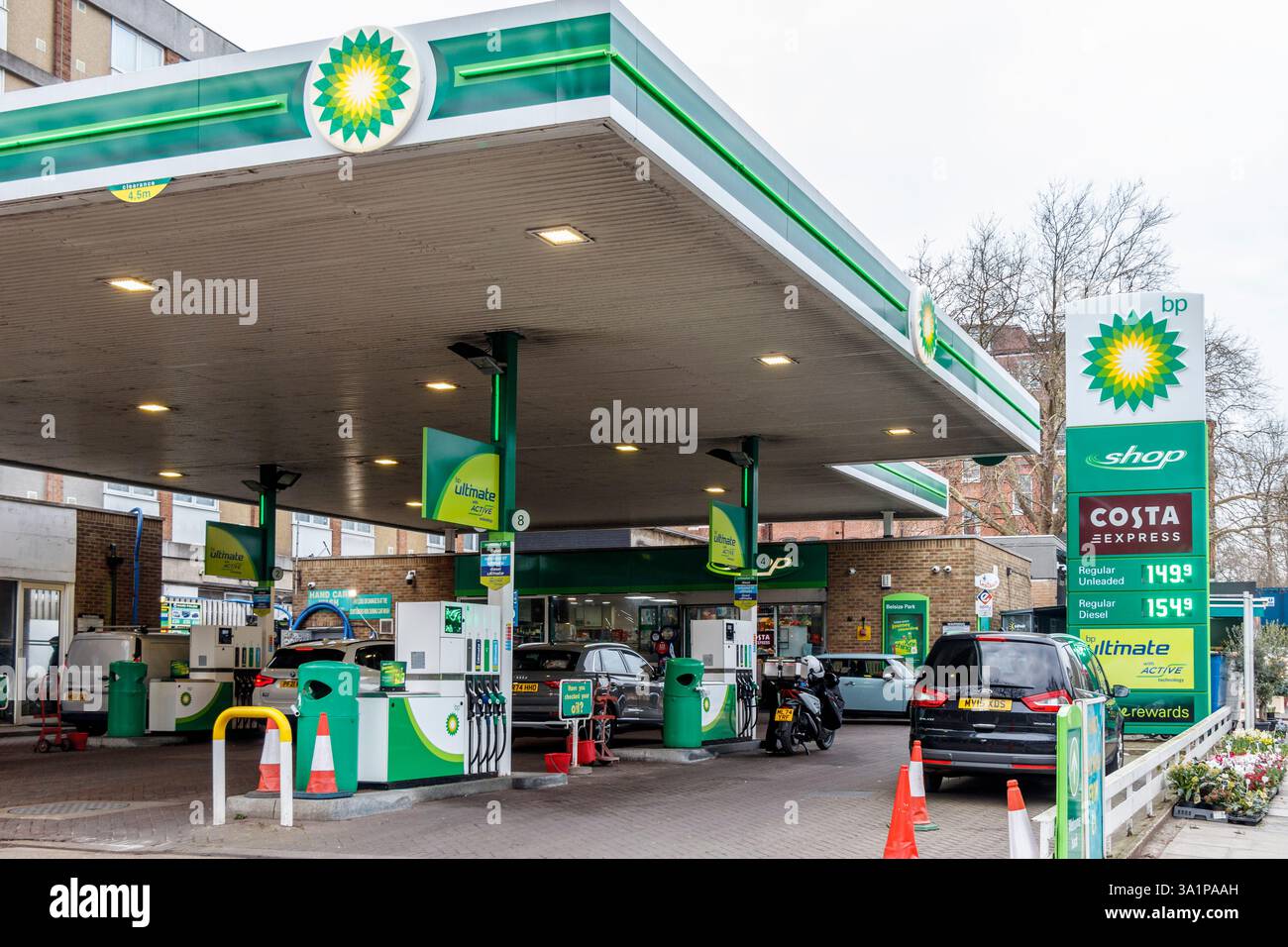 BP petrol station on Haverstock Hill, Hamstead, London, UK Stock Photo ...
