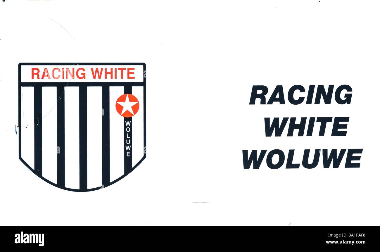 Logo and banner of the Racing White Woluwe football club, Woluwe Saint Lambert, Brussels Capital ...