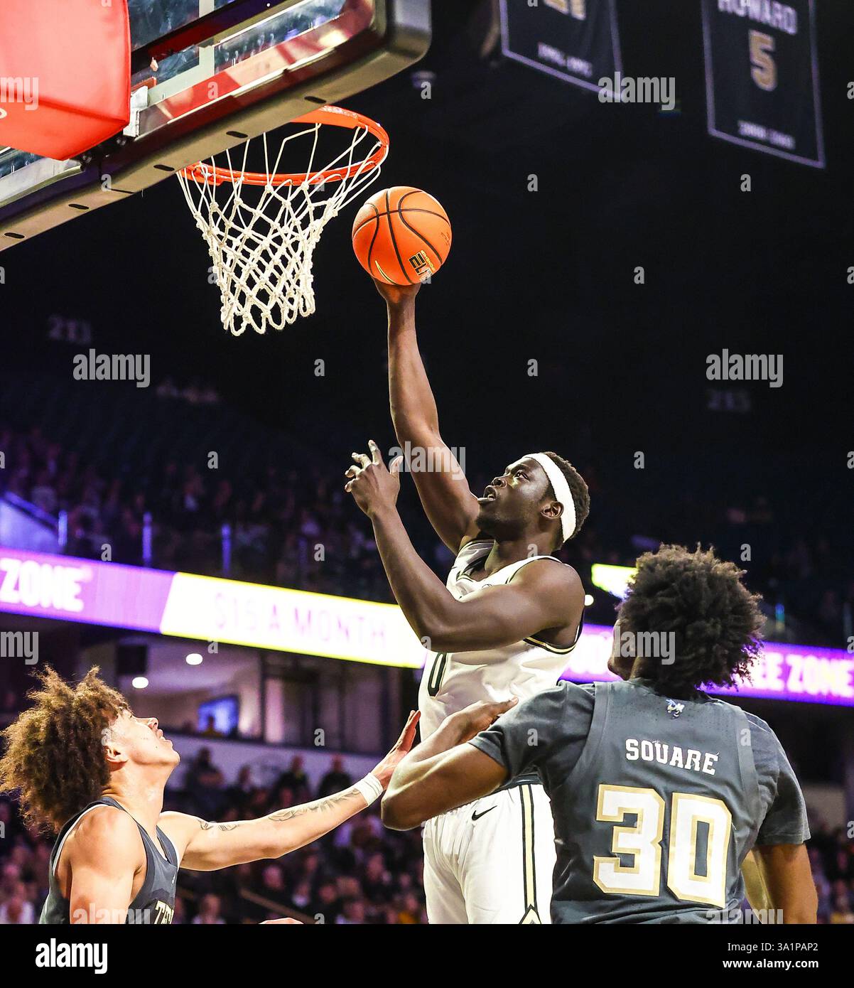 March 8, 2025: Wake Forest forward Omaha Biliew (0) take a shot. NCAA ...