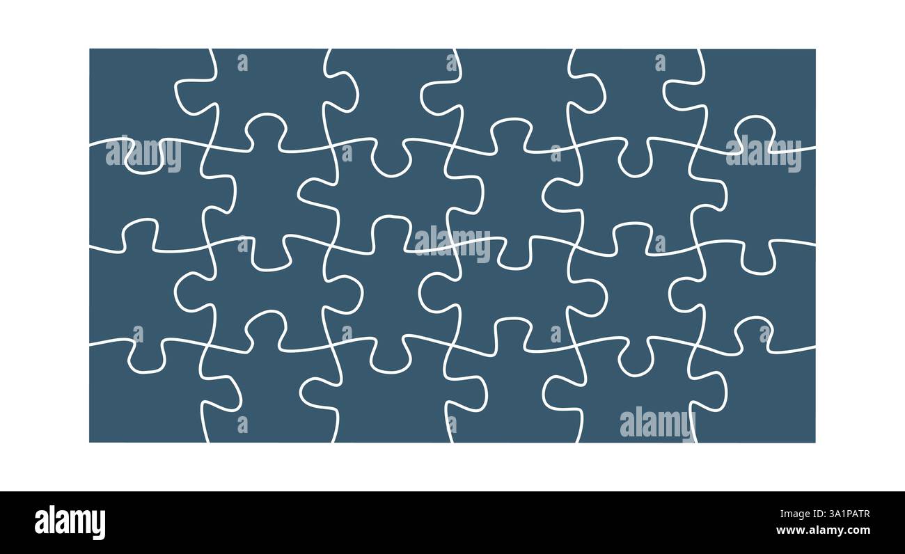 Puzzle pieces set. Jigsaw puzzle with 24 pieces. Jigsaw puzzle template ...