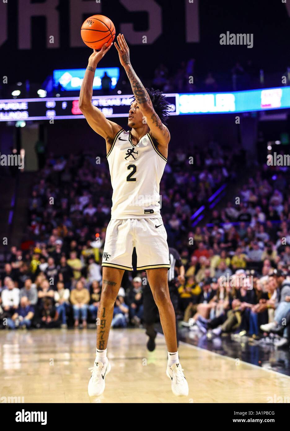 March 8, 2025: Wake Forest guard Juke Harris (2) takes a jump shot ...