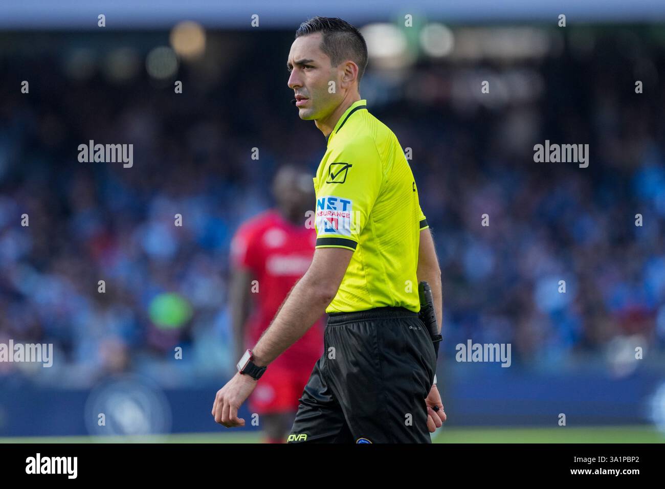 Naples, Italy. 9 Mar, 2025. Referee Andrea Colombo during the Serie A ...