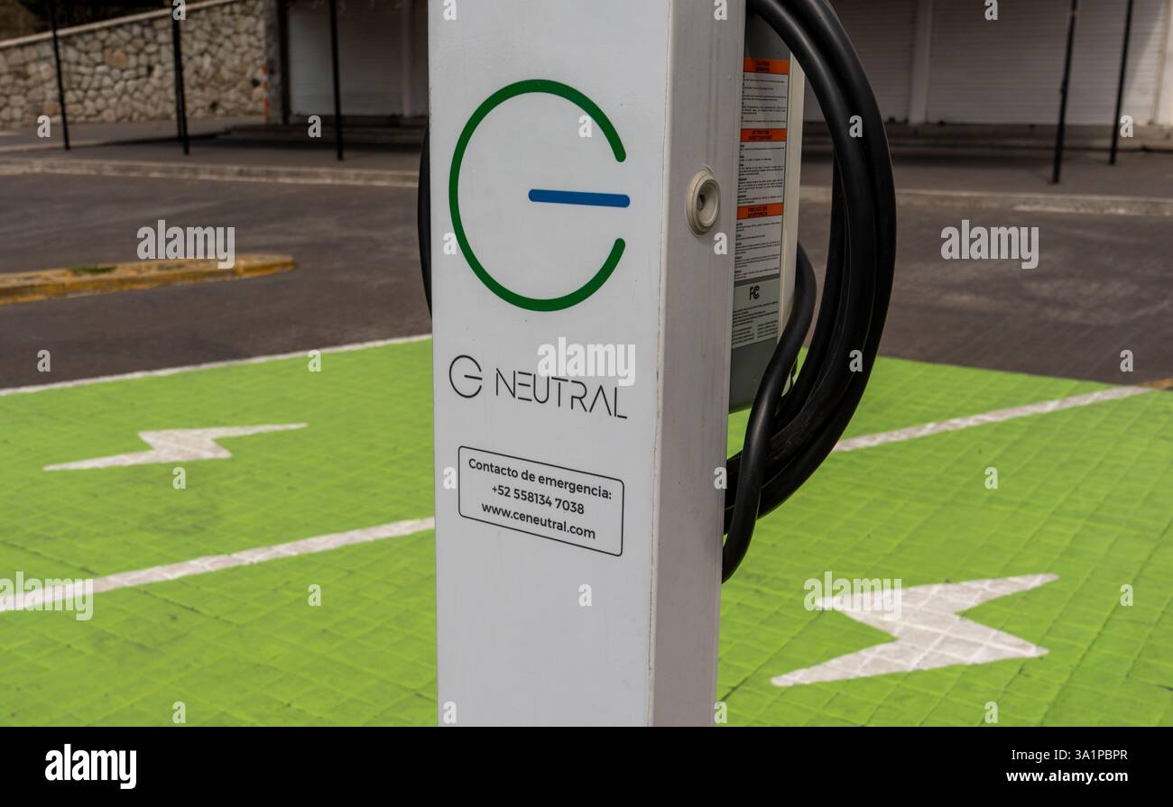 Electric vehicle charging station in Puebla,Mexico Stock Photo - Alamy