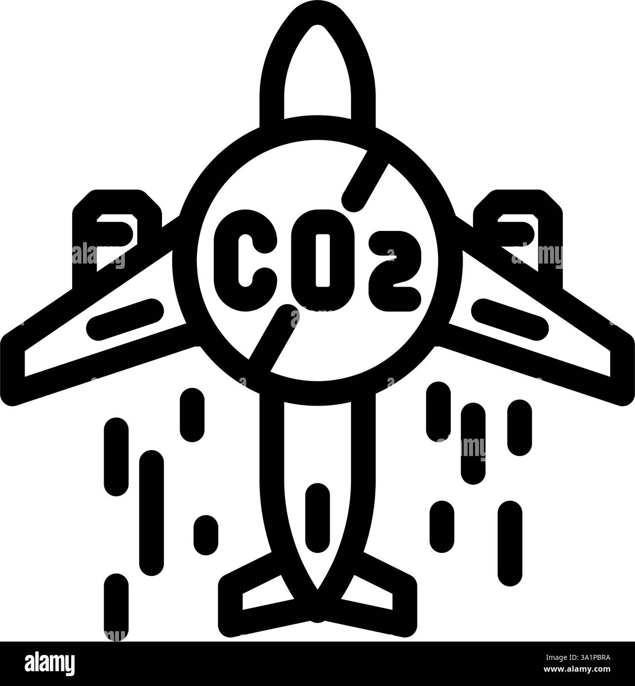 emission free plane carbon line icon vector illustration Stock Vector ...