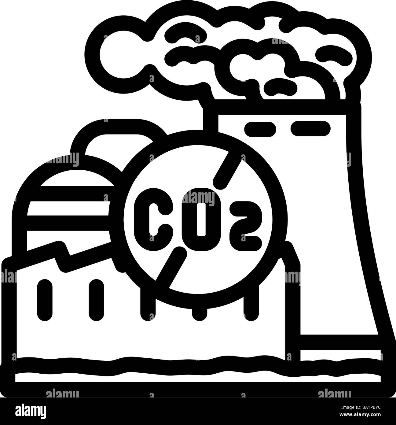 emission free technology carbon line icon vector illustration Stock ...