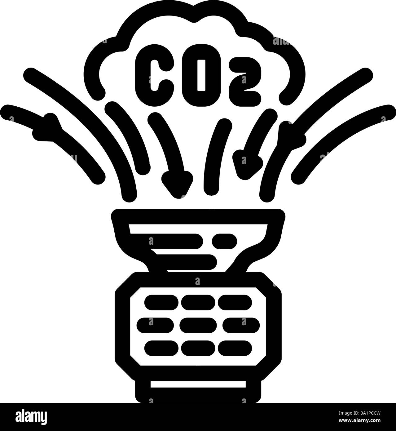 co2 capture devices carbon line icon vector illustration Stock Vector ...