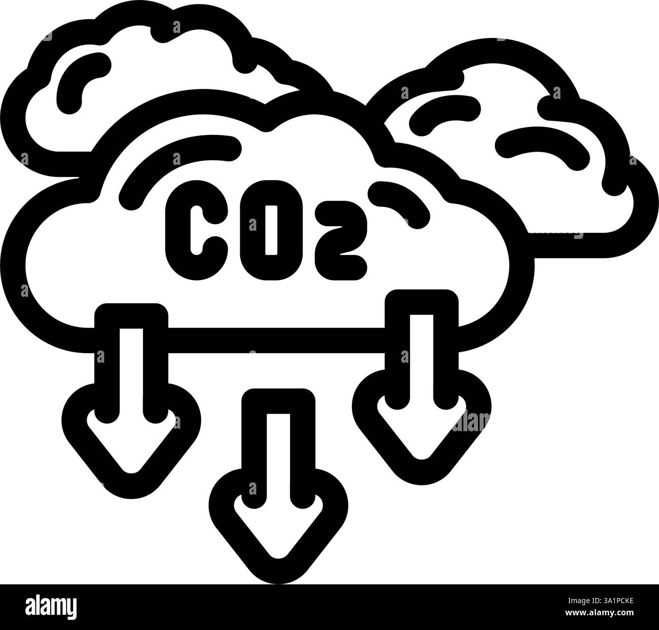 emission reduction carbon line icon vector illustration Stock Vector ...