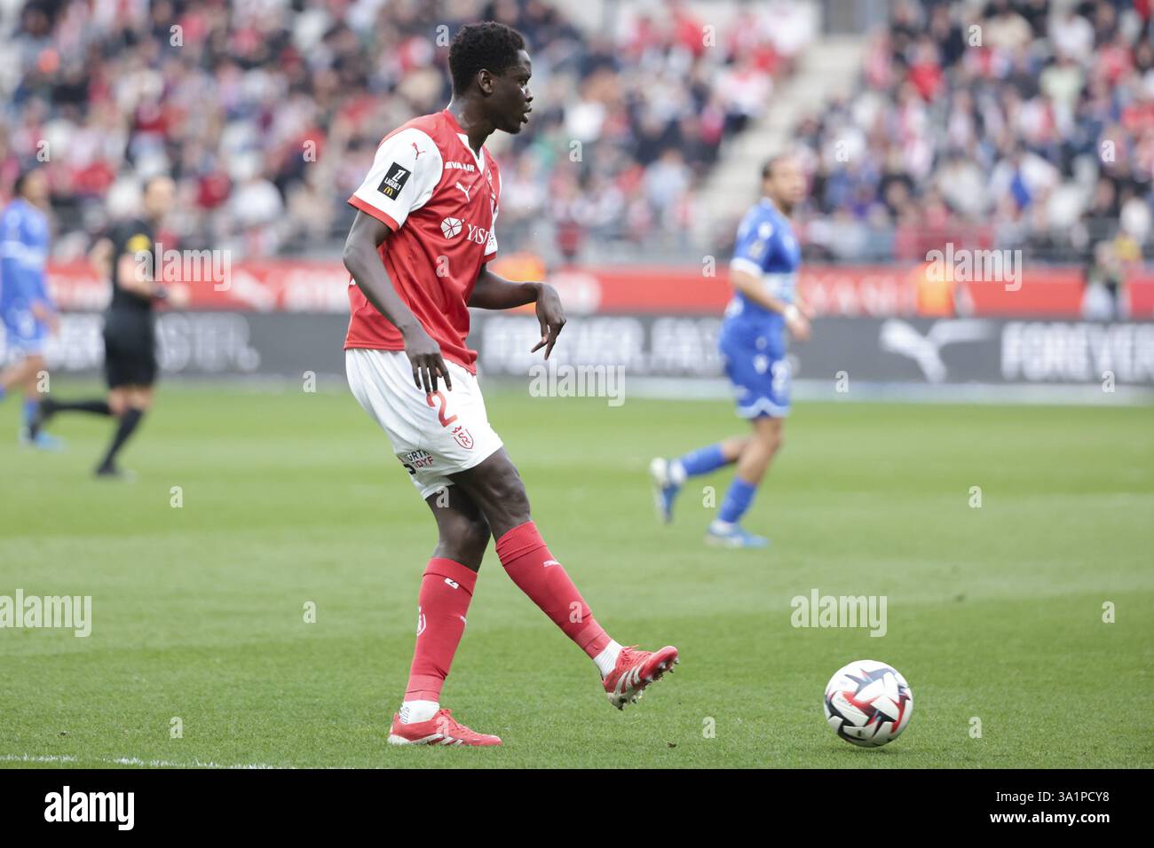 Joseph Okumu of Reims during the French championship Ligue 1 football ...
