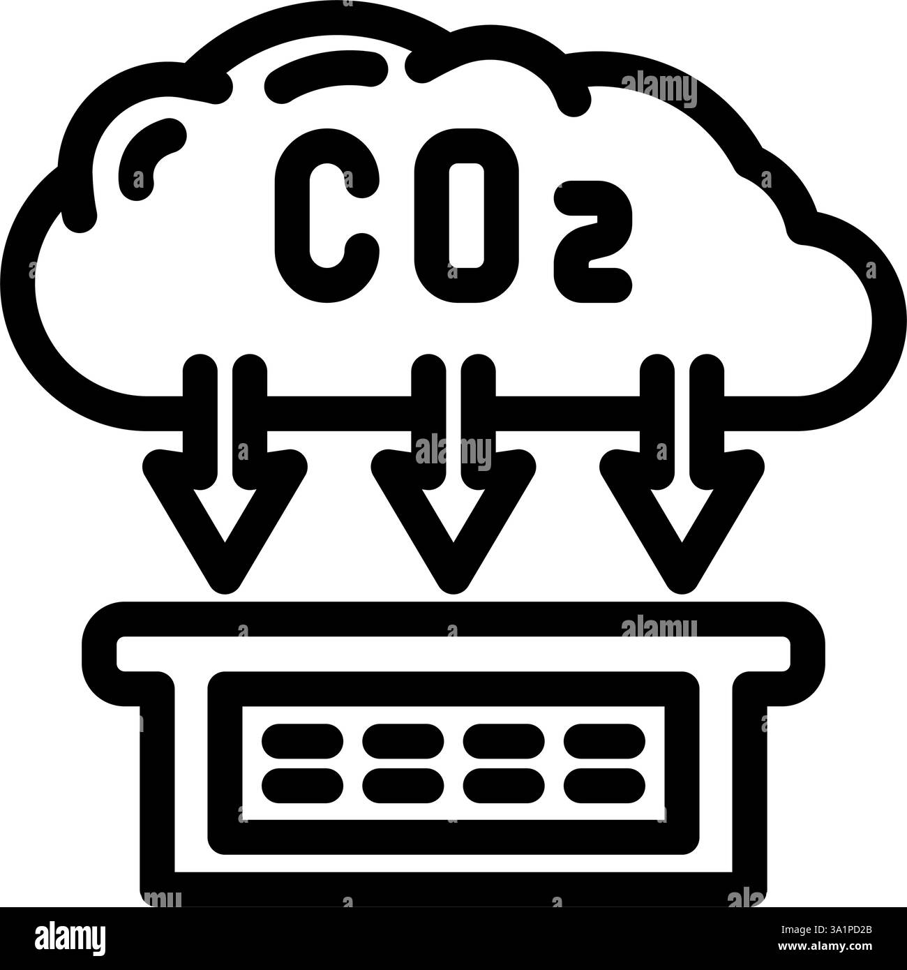 co2 absorption carbon line icon vector illustration Stock Vector Image ...