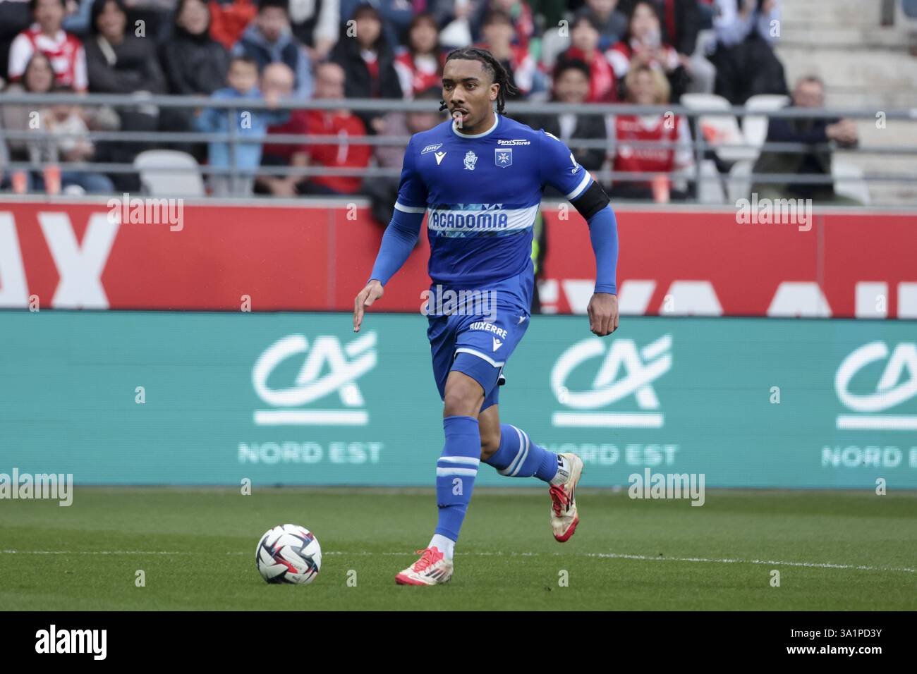 Thelonius Theo Bair of Auxerre during the French championship Ligue 1 ...