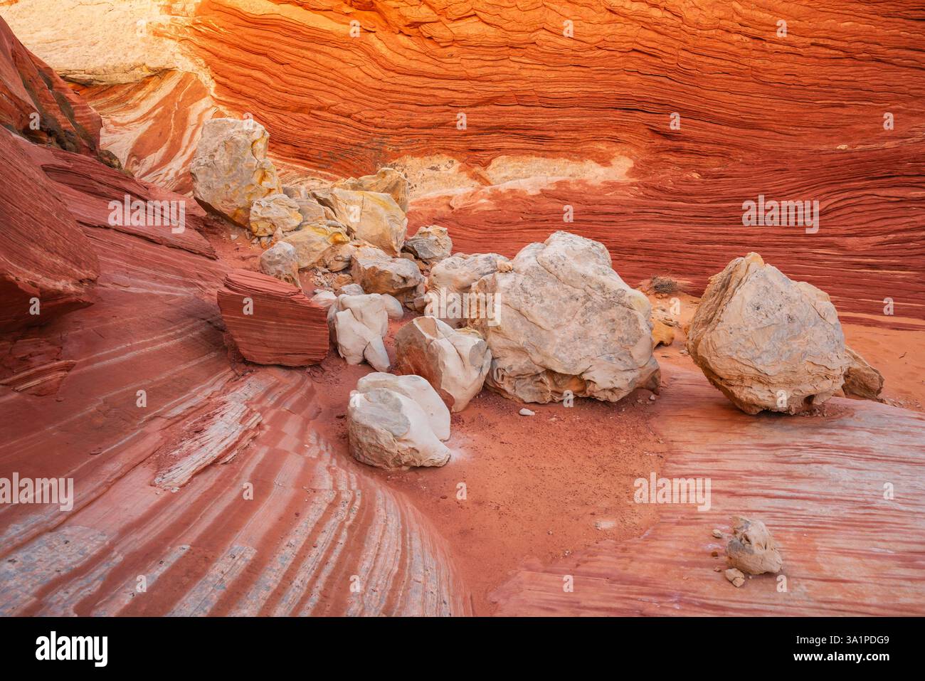 Visitors navigate through the stunning rock formations of White Pocket ...