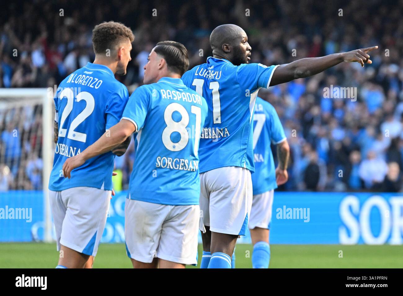 Italy, march 29 st 2024: After goal Romelu Lukaku during the Italian ...