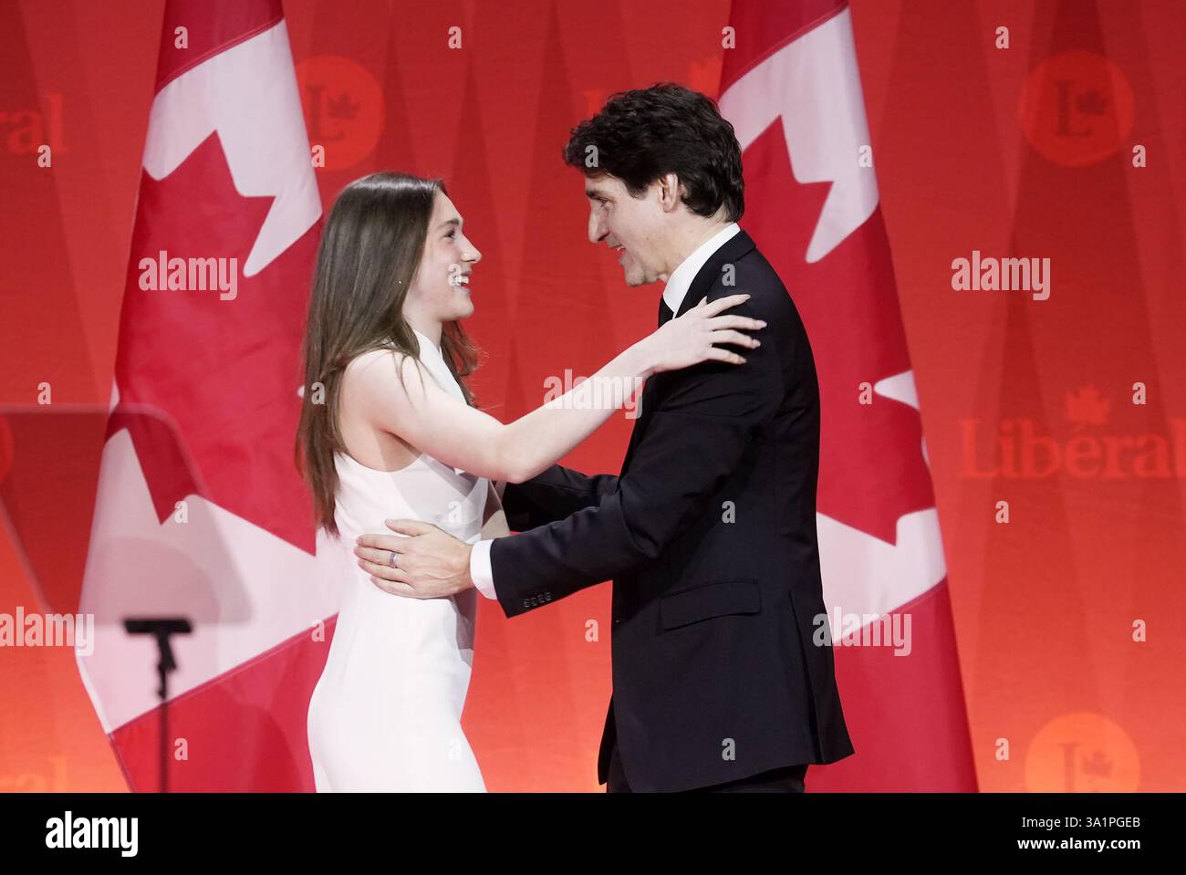 Ottawa, Canada. 09th Mar, 2025. Prime Minister Justin Trudeau, right ...