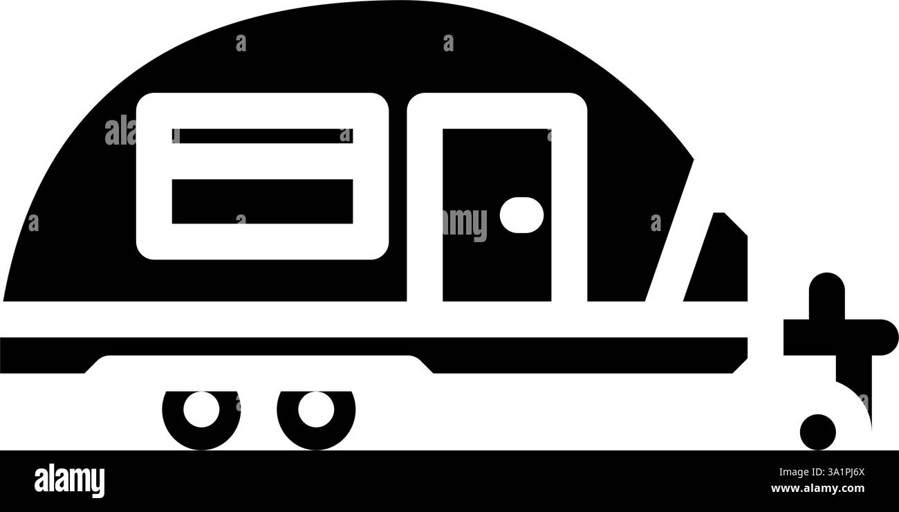 camper trailer mobile home glyph icon vector illustration Stock Vector ...