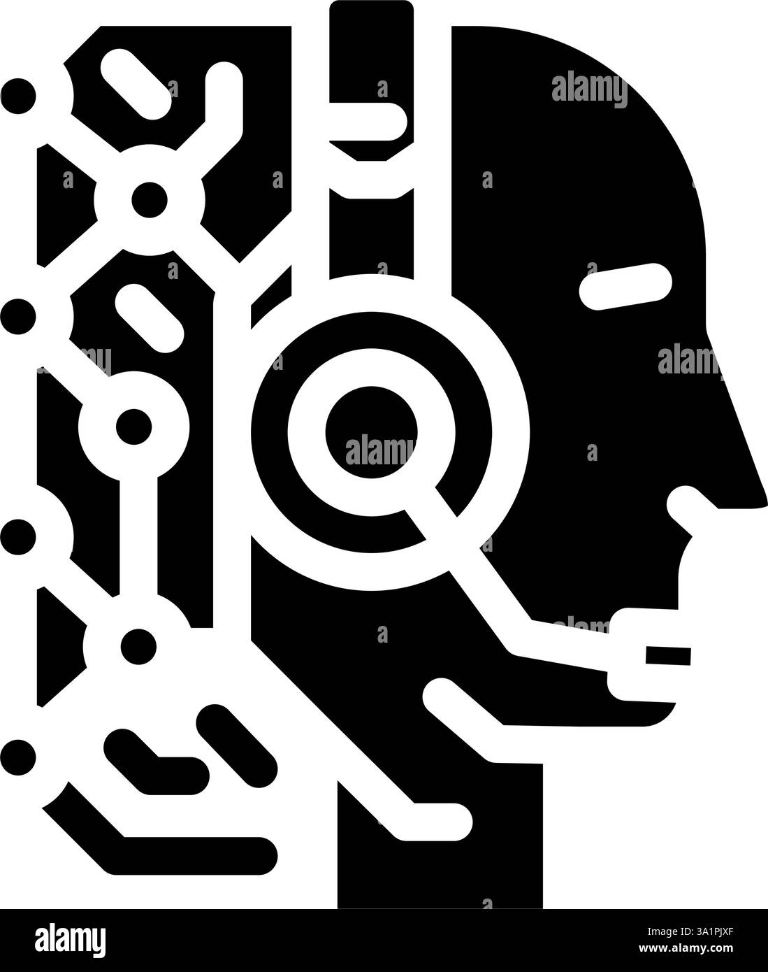 virtual assistant hybrid work glyph icon vector illustration Stock ...