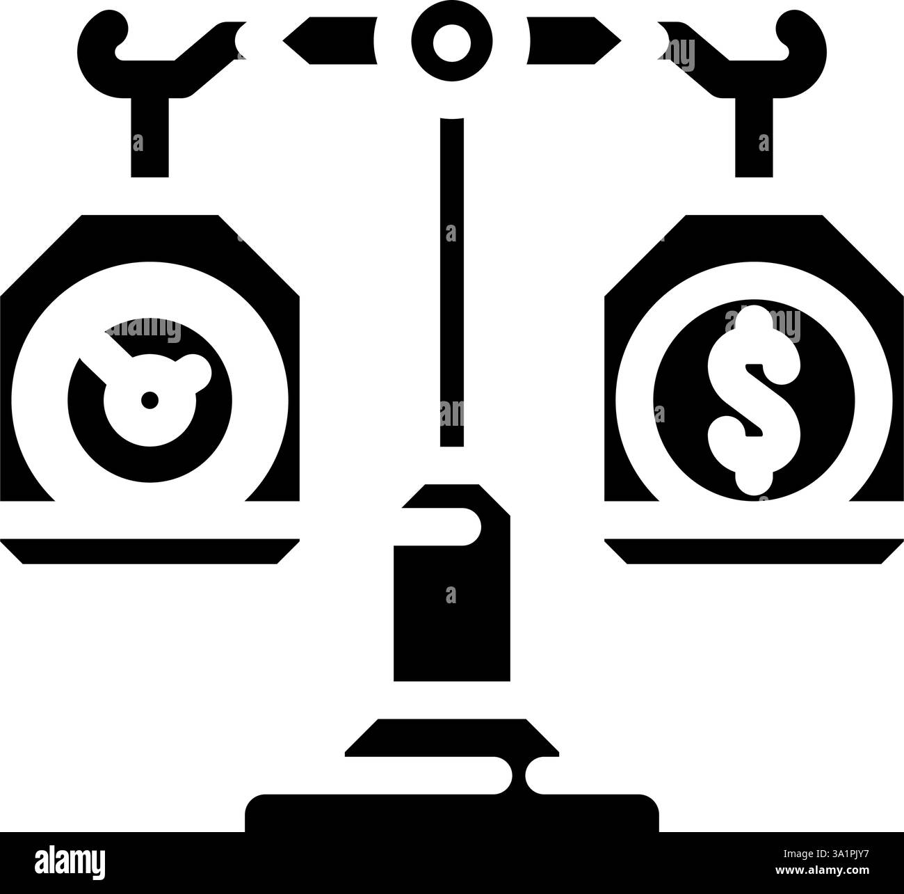 workplace balance scale hybrid work glyph icon vector illustration ...